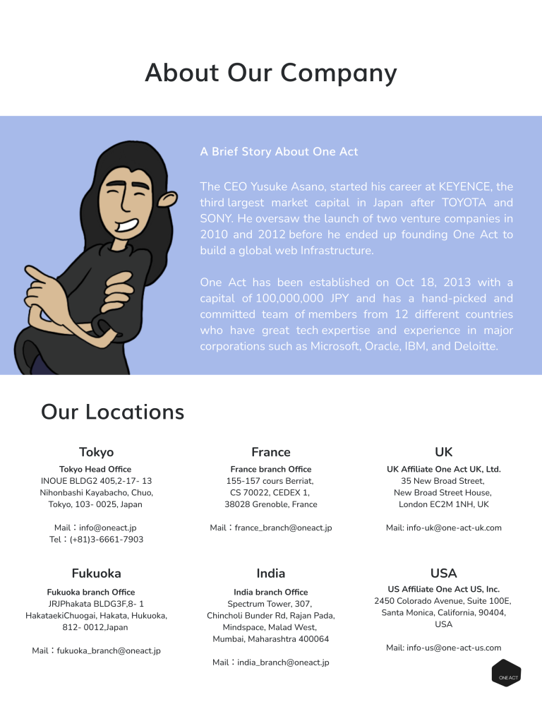 Brochure – One Act, Inc.